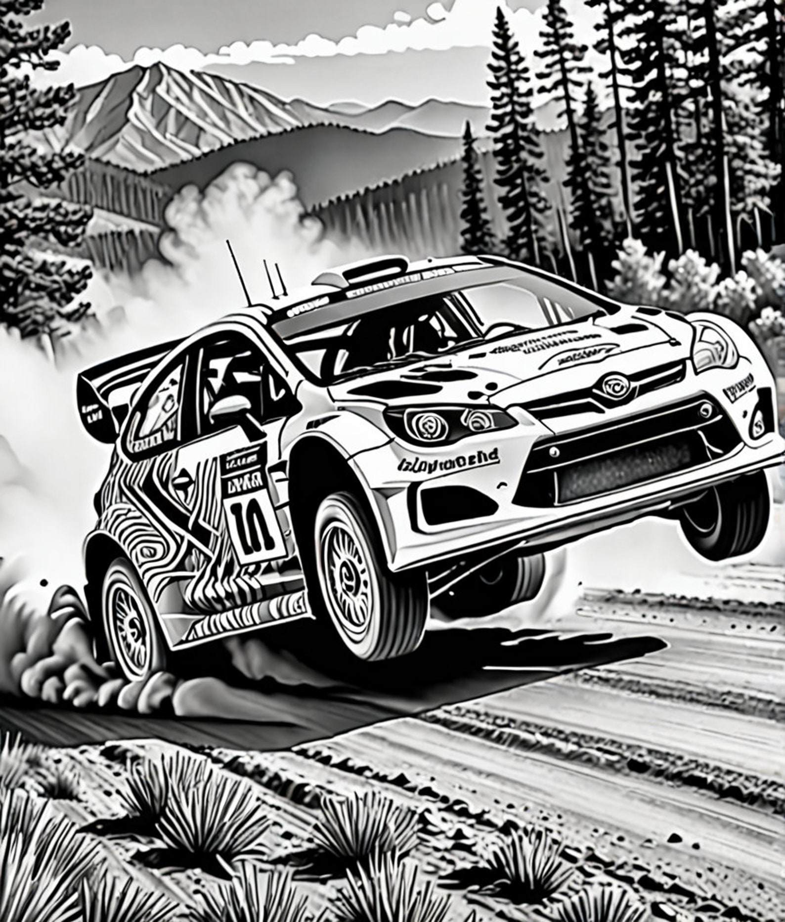 Rally Car Racing Adventure Coloring Page - Etsy