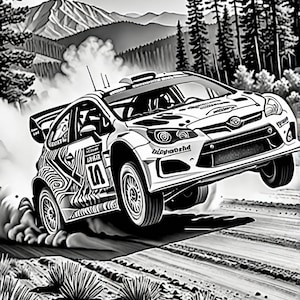 Rally Car Racing Adventure Coloring Page - Etsy
