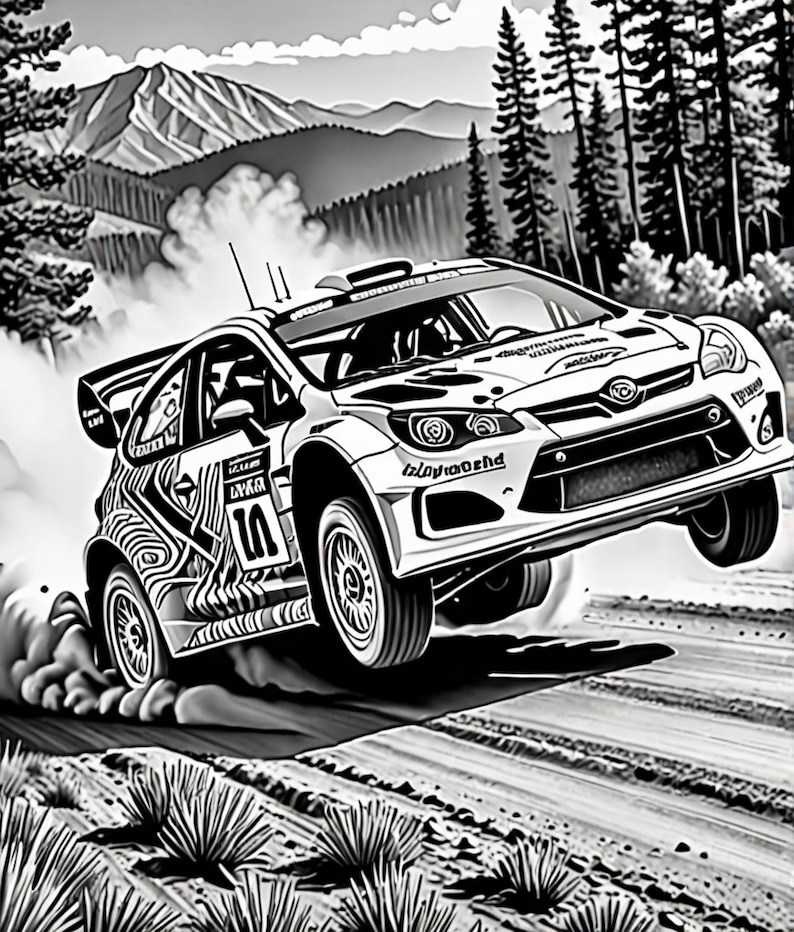 Rally Car Racing Adventure Coloring Page - Etsy