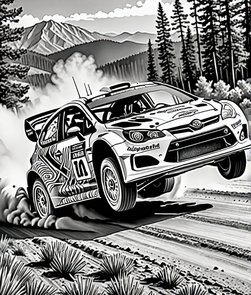 Rally Car Racing Adventure Coloring Page - Etsy