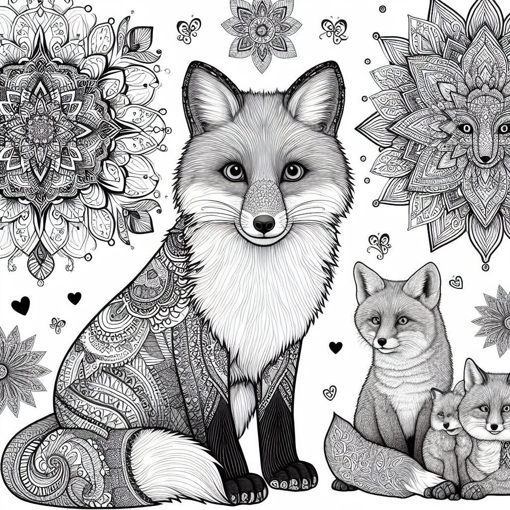Mandala Wolf, and Fox Coloring Pages, Discover Serenity in Intricate ...