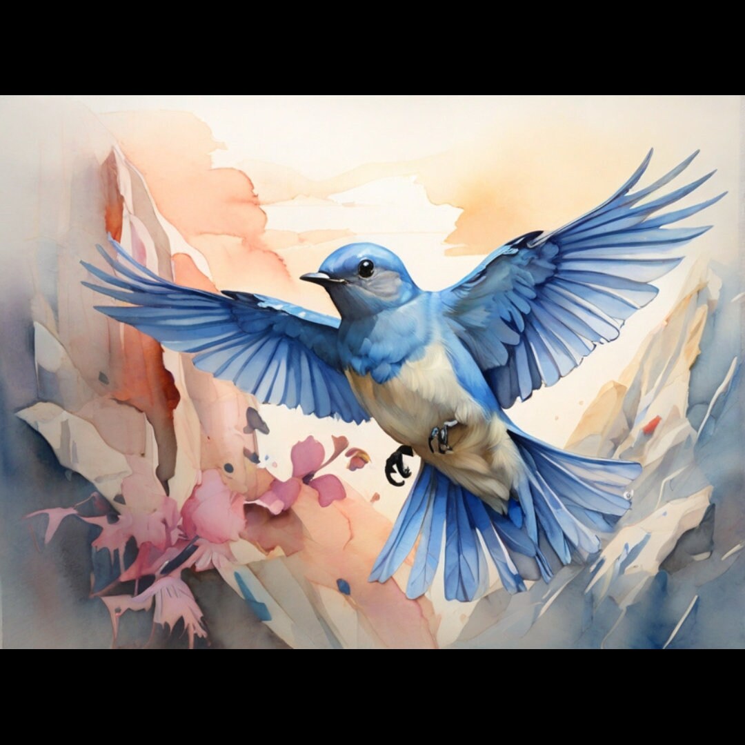 8 Blue Bird Set Clipart, Coloured Blue Bird Clipart, Printable ...