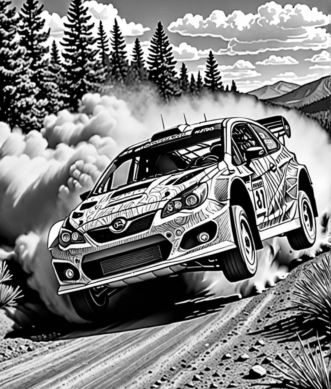 Rally Car Racing Adventure Coloring Page - Etsy
