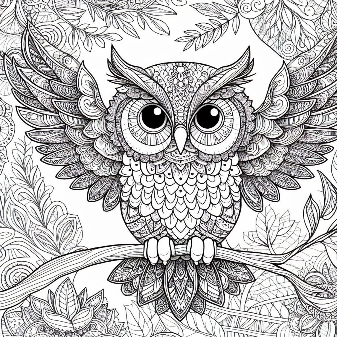 Enchanting Mandala Owl Coloring Pages - Etsy