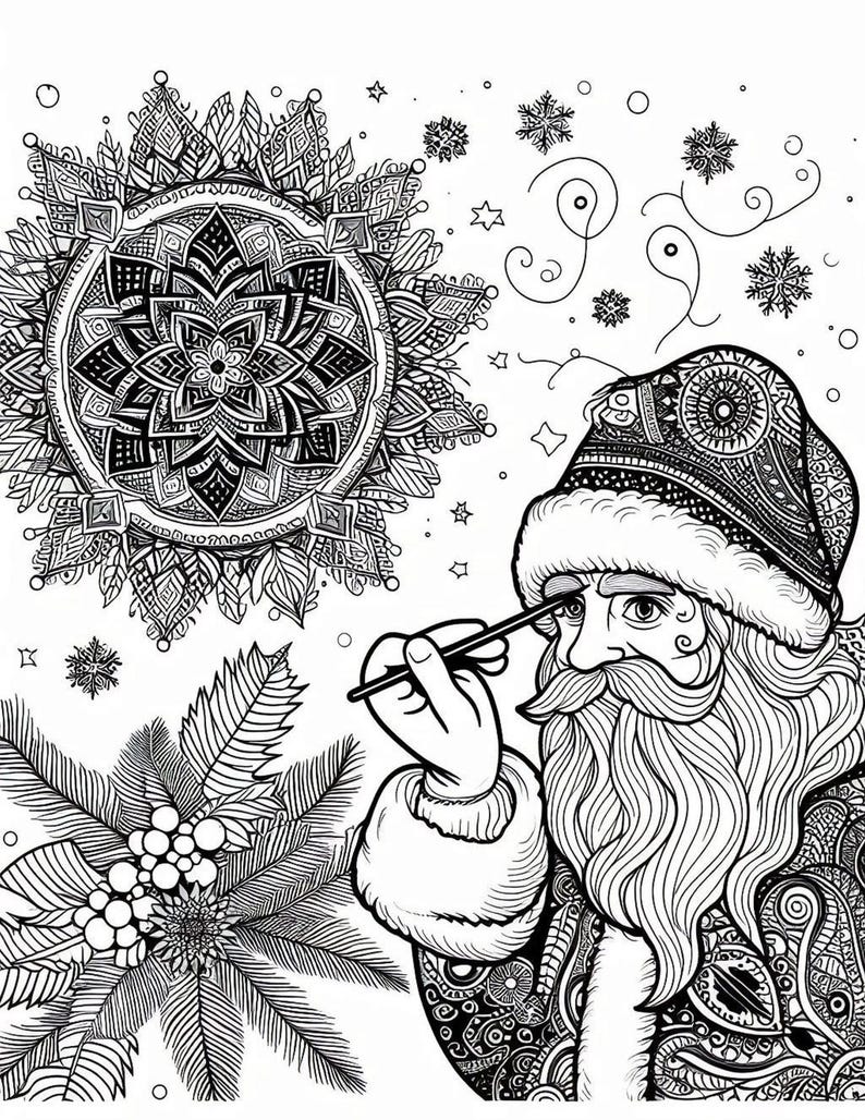 Mandala Santa Coloring Pages - Etsy