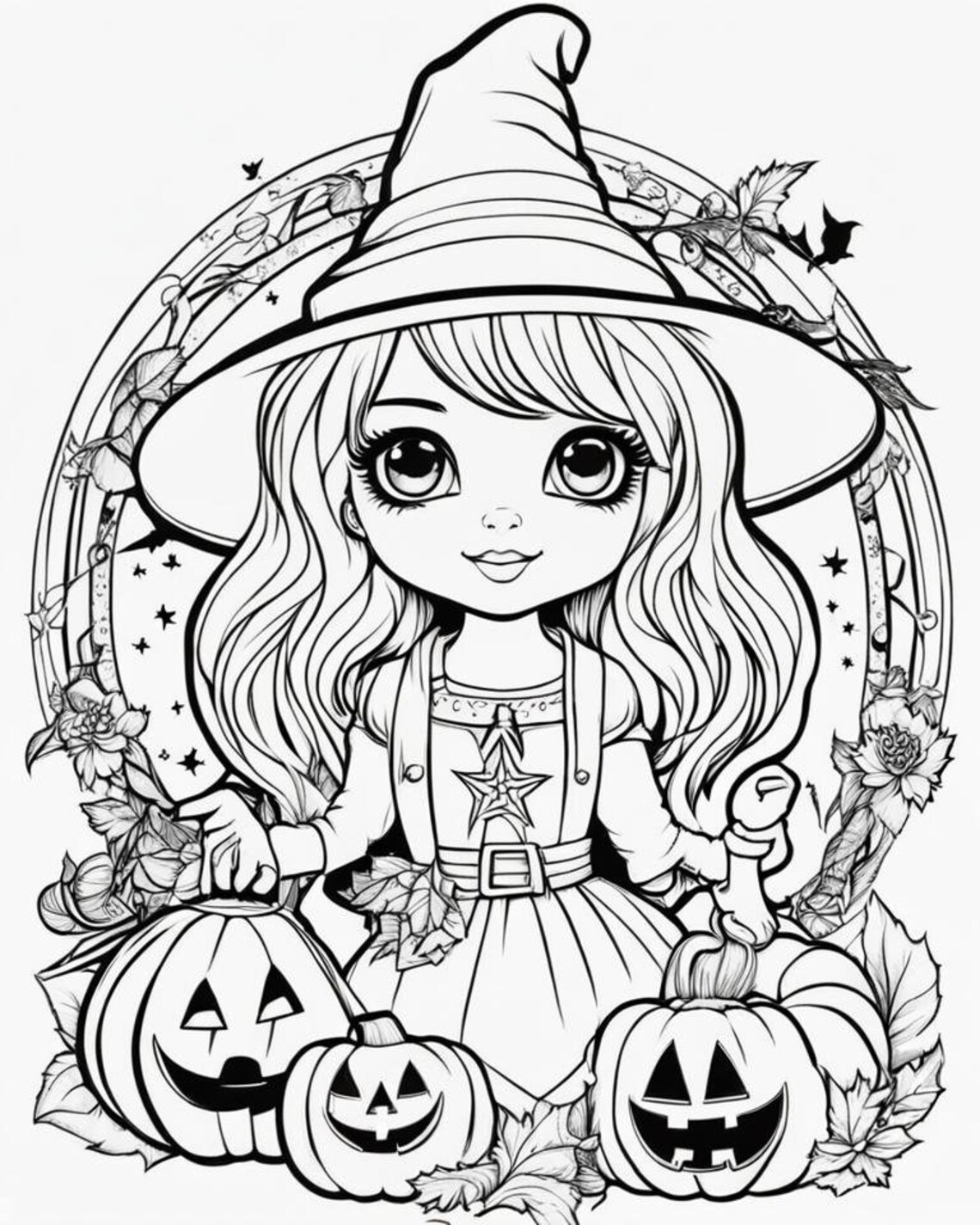 Cute Witch Coloring Pages a Whimsical Journey Into Magical Realism - Etsy
