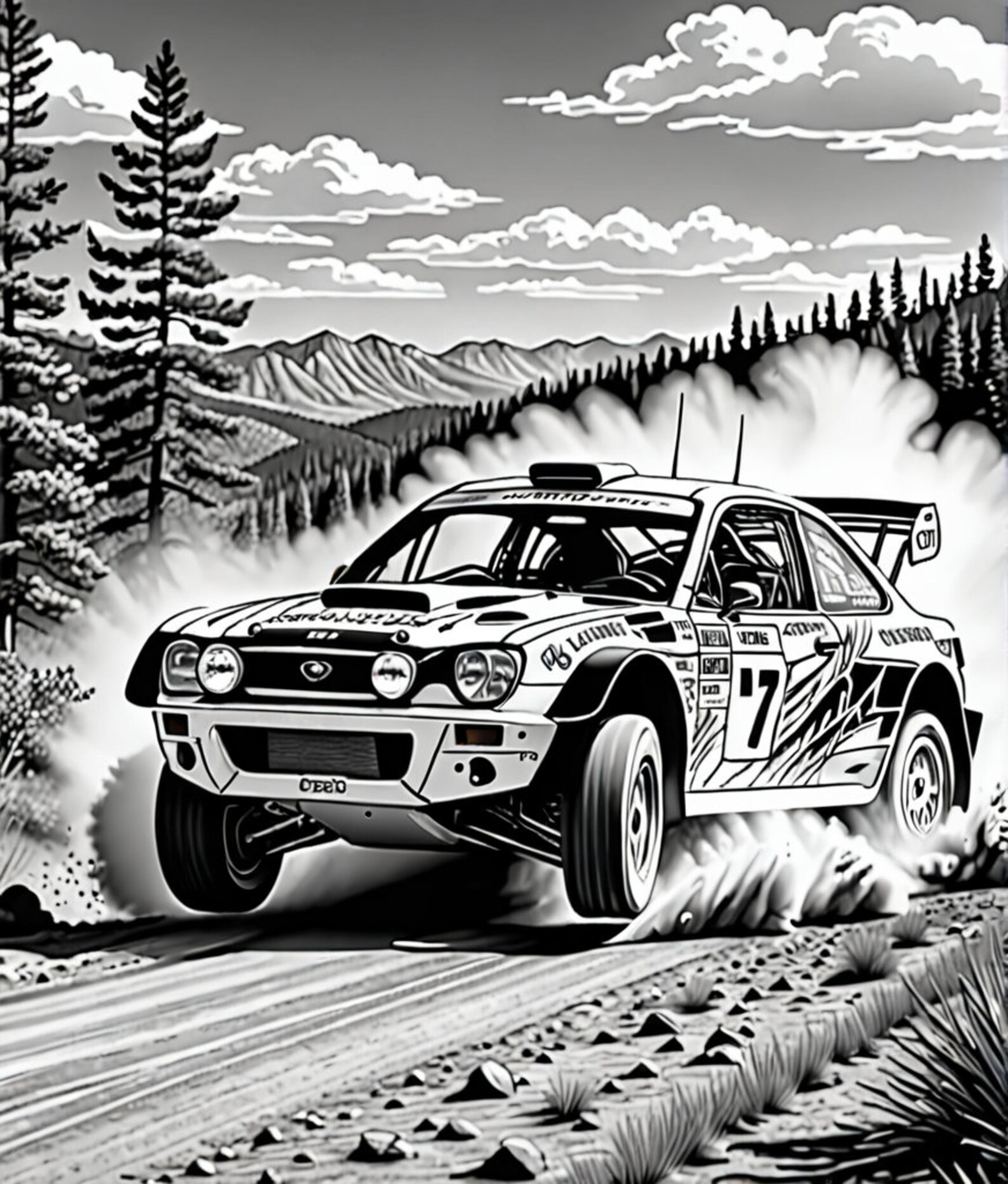 Rally Car Racing Adventure Coloring Page - Etsy