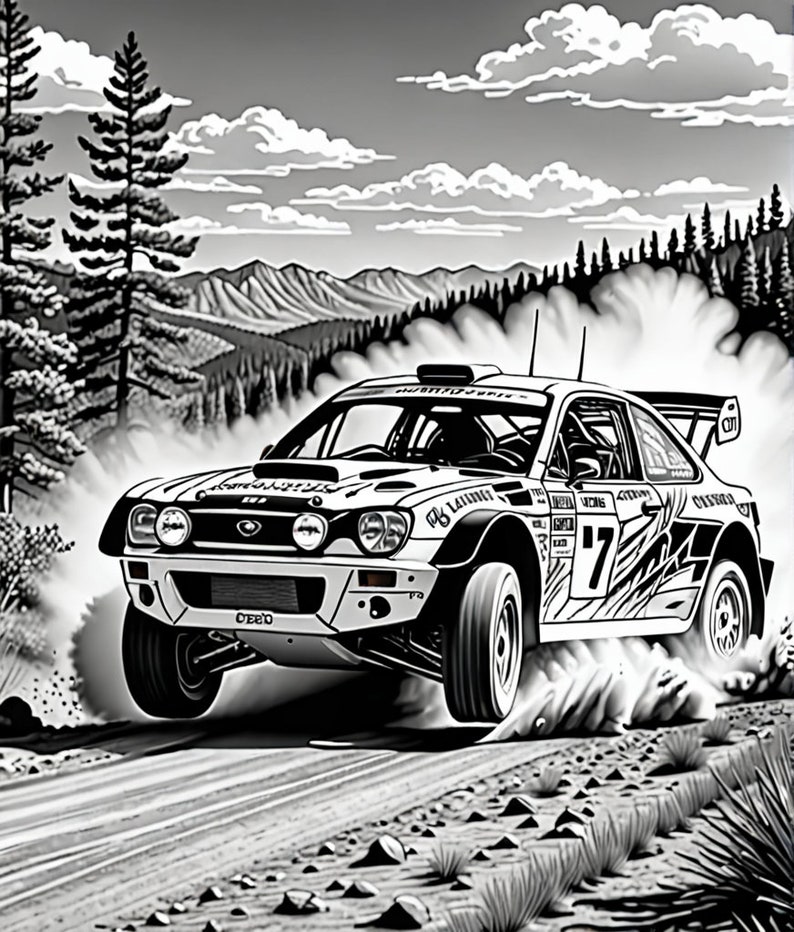 Rally Car Racing Adventure Coloring Page - Etsy
