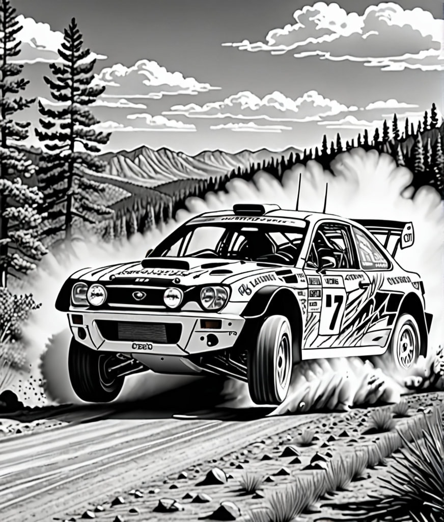 Rally Car Racing Adventure Coloring Page - Etsy
