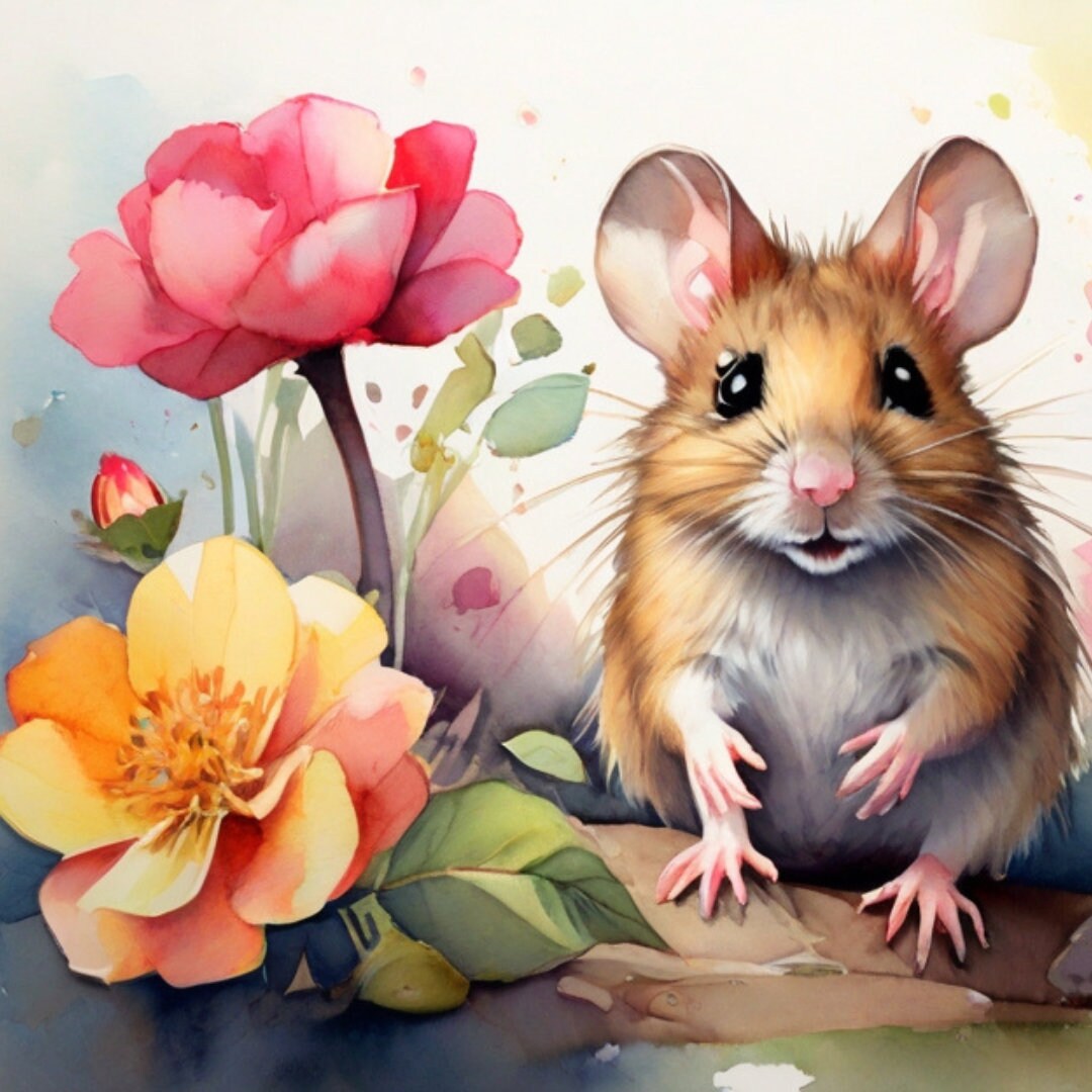 12 Mouse Set, Mouse Clipart, Mouse Clipart, Mouse Printable Watercolour ...