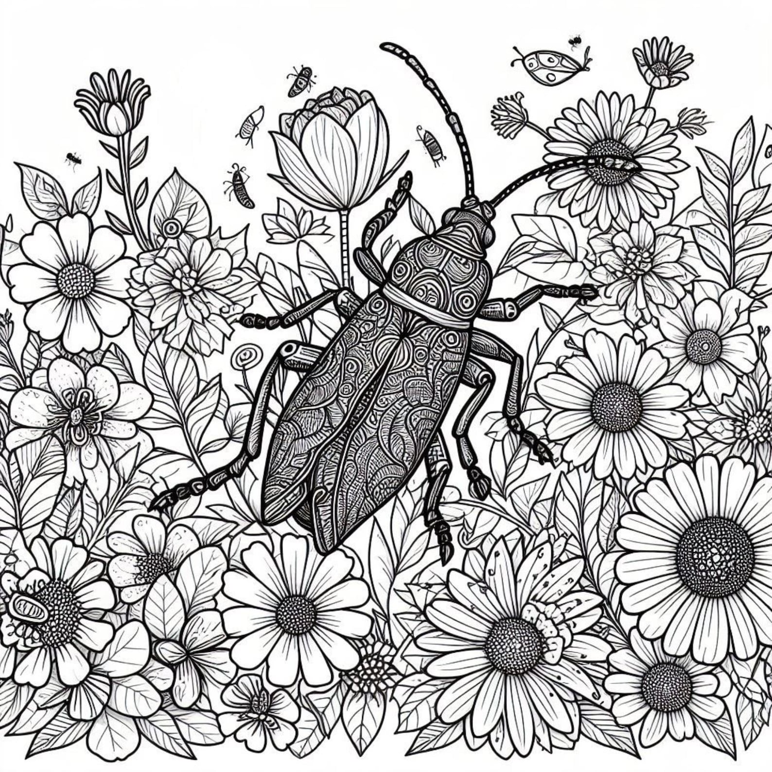 Mandalas of Nature: Bugs and Flowers Coloring Book - Etsy