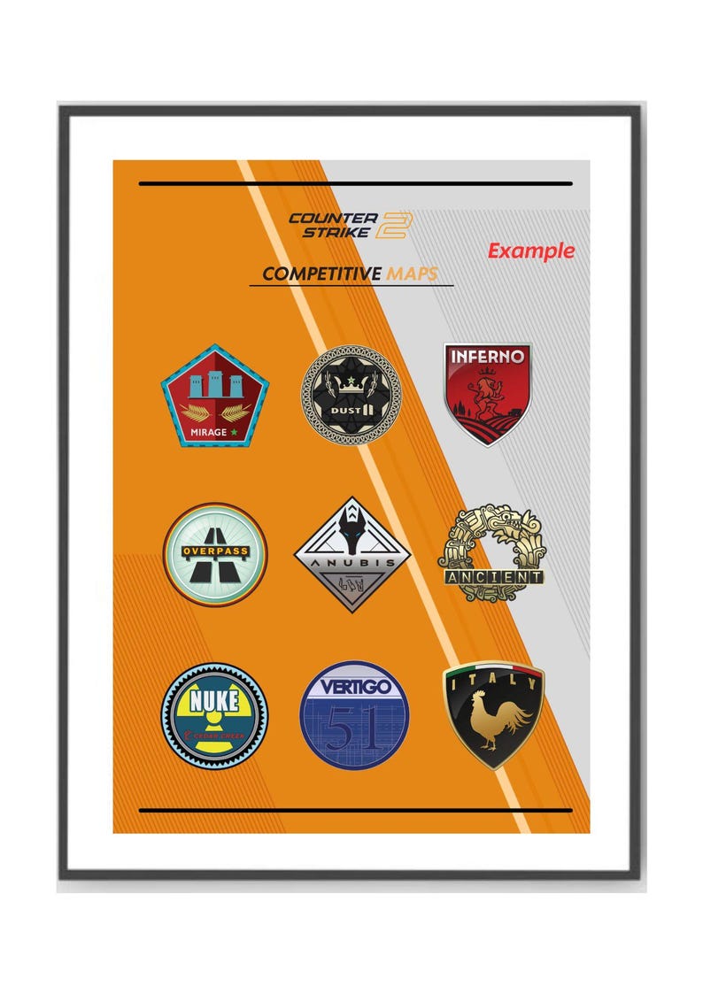 Counter-strike 2 Map Logos, Competitive Maps Poster for Download in ...