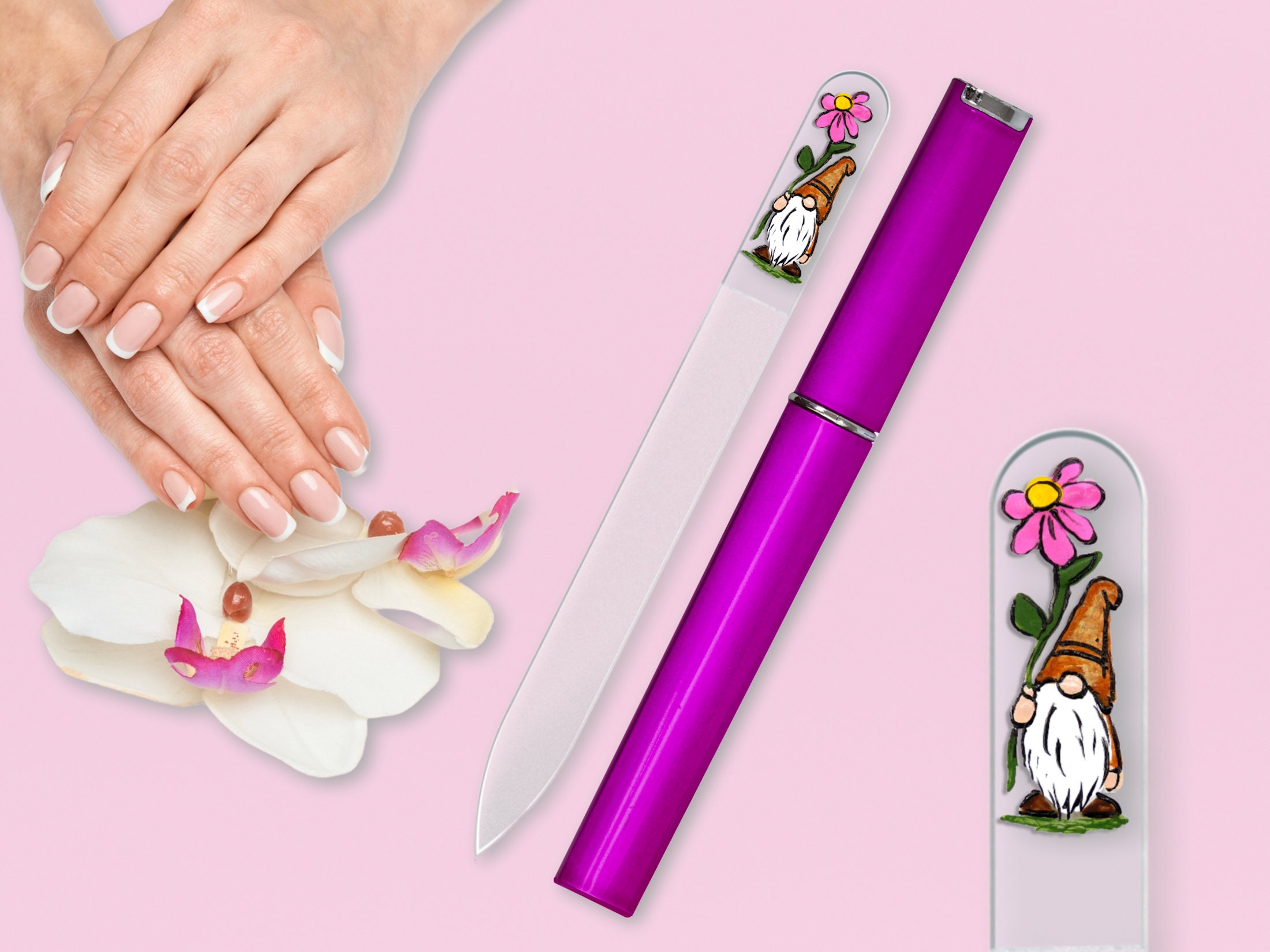 Czech Crystal Glass Nail File Hand-painted Crystal Nail File Eco ...