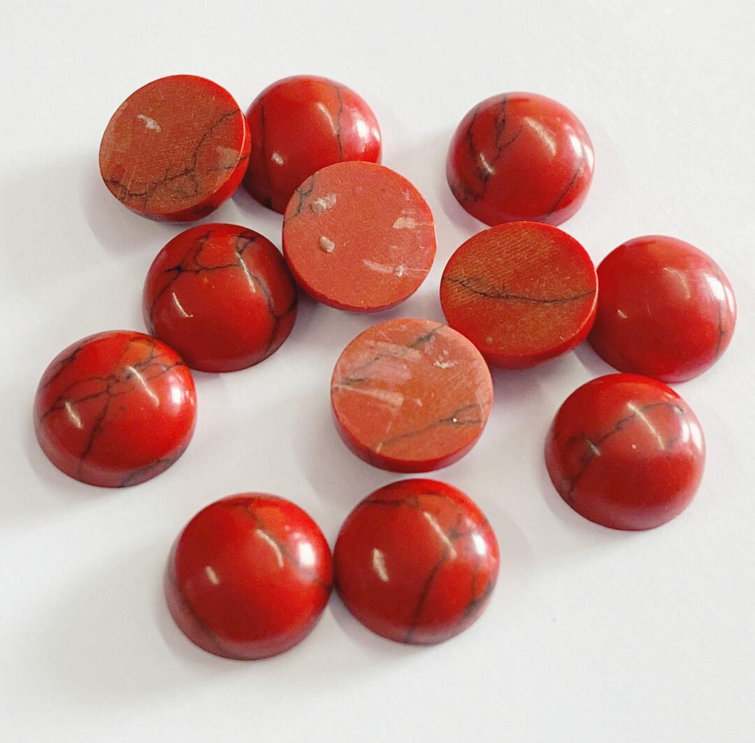Top Natural Red Howlite Round Cabochon Loose Calibrated Gemstone ...