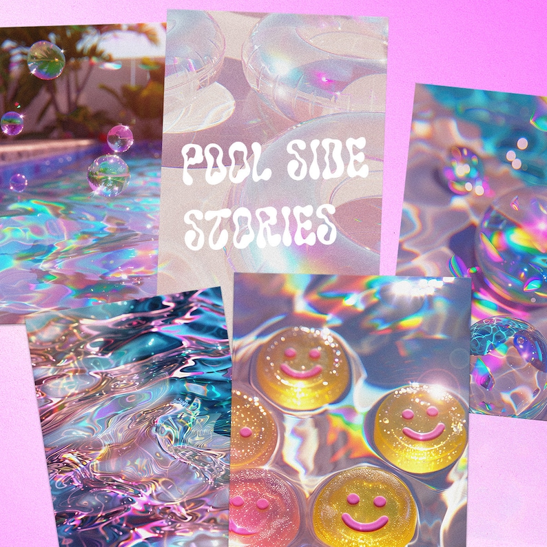 Feels Like Summer, Poolside Stories - Eclectic Gallery Set of 6 Digital ...