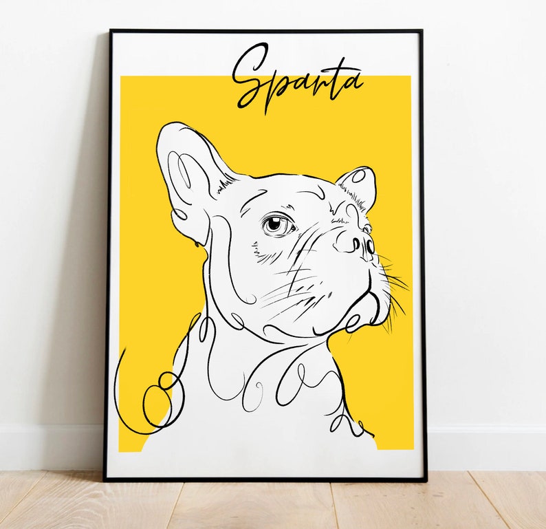 Retrato de animal de estimação personalizado: ilustração minimalista ...