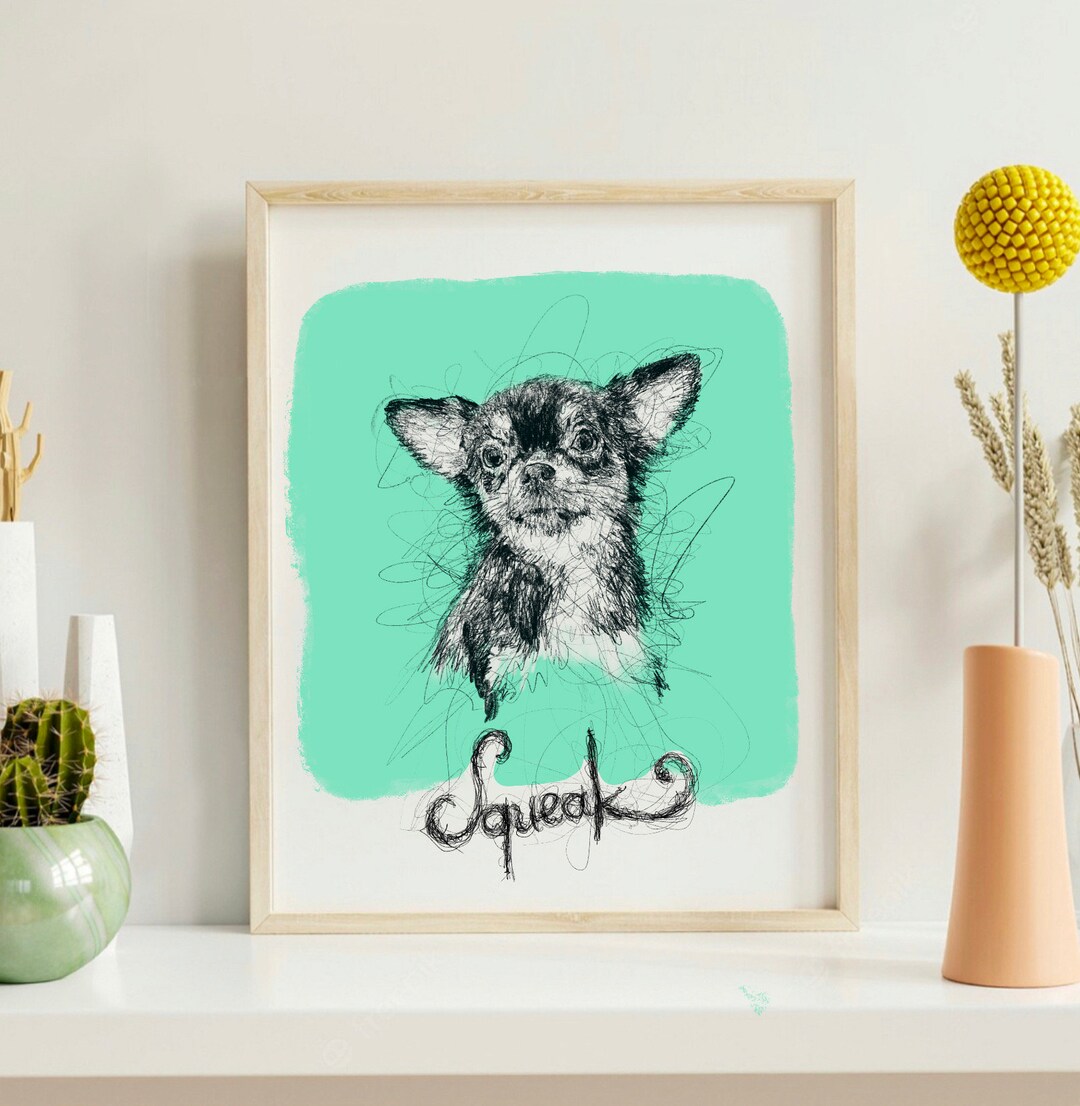 One Line Dog Drawing, Custom Animal Drawing, Drawing of My Dog, Dog ...