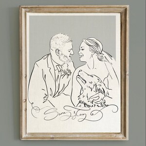 Personalized Drawing Custom One Line Drawing Custom Line - Etsy