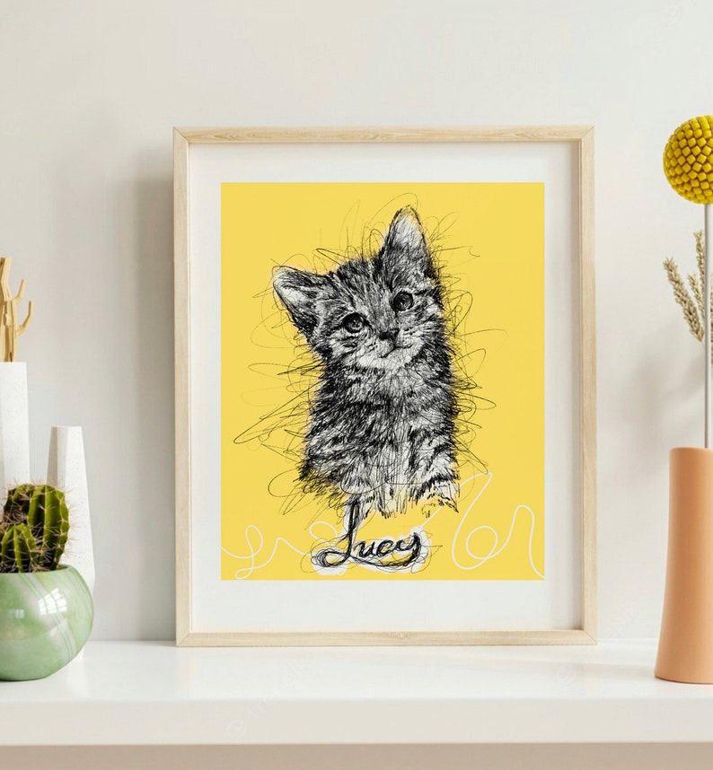 Custom Line Drawing Pet Portrait From Photo Dog Portrait Line - Etsy