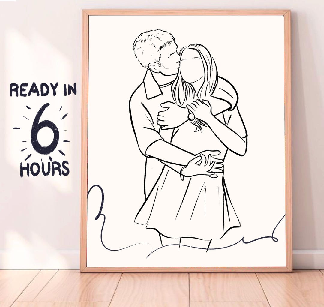 Personalized Line Drawing From Photo, Custom Line Drawing Portrait ...