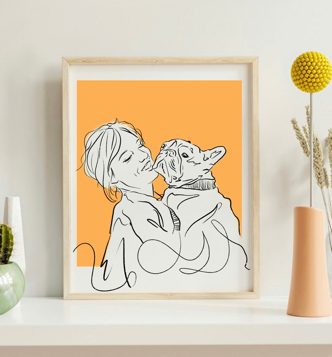 Dog Line Art Print, Dog Line Art Printable, Dog Line Art Digital, Dog ...