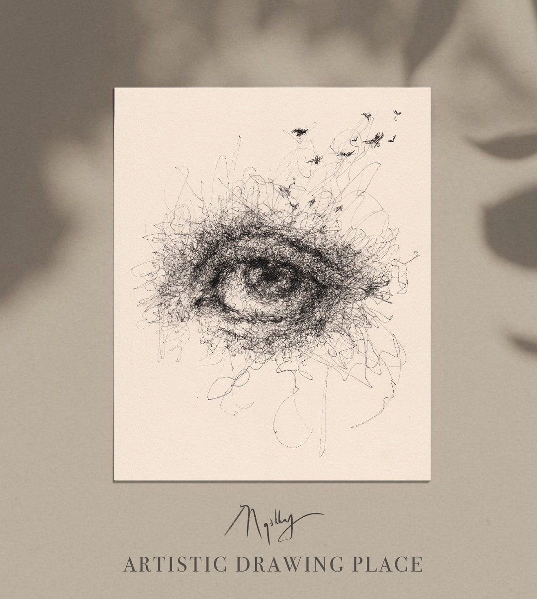 Printable Pictures, Line Drawing Eye Art Print, Minimal Line Art Eye ...
