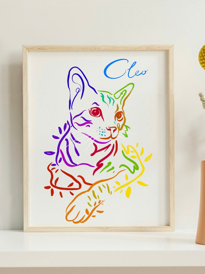 Retrato de animal de estimação personalizado: ilustração minimalista ...
