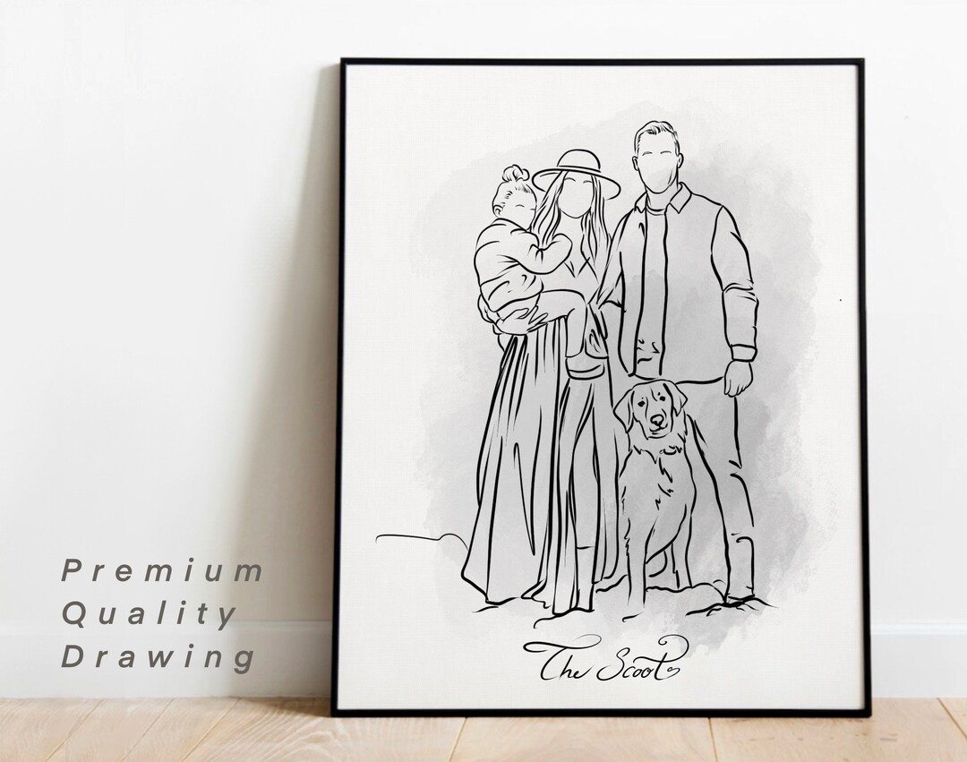 Personalized Family Wall Art Illustration Custom Family - Etsy