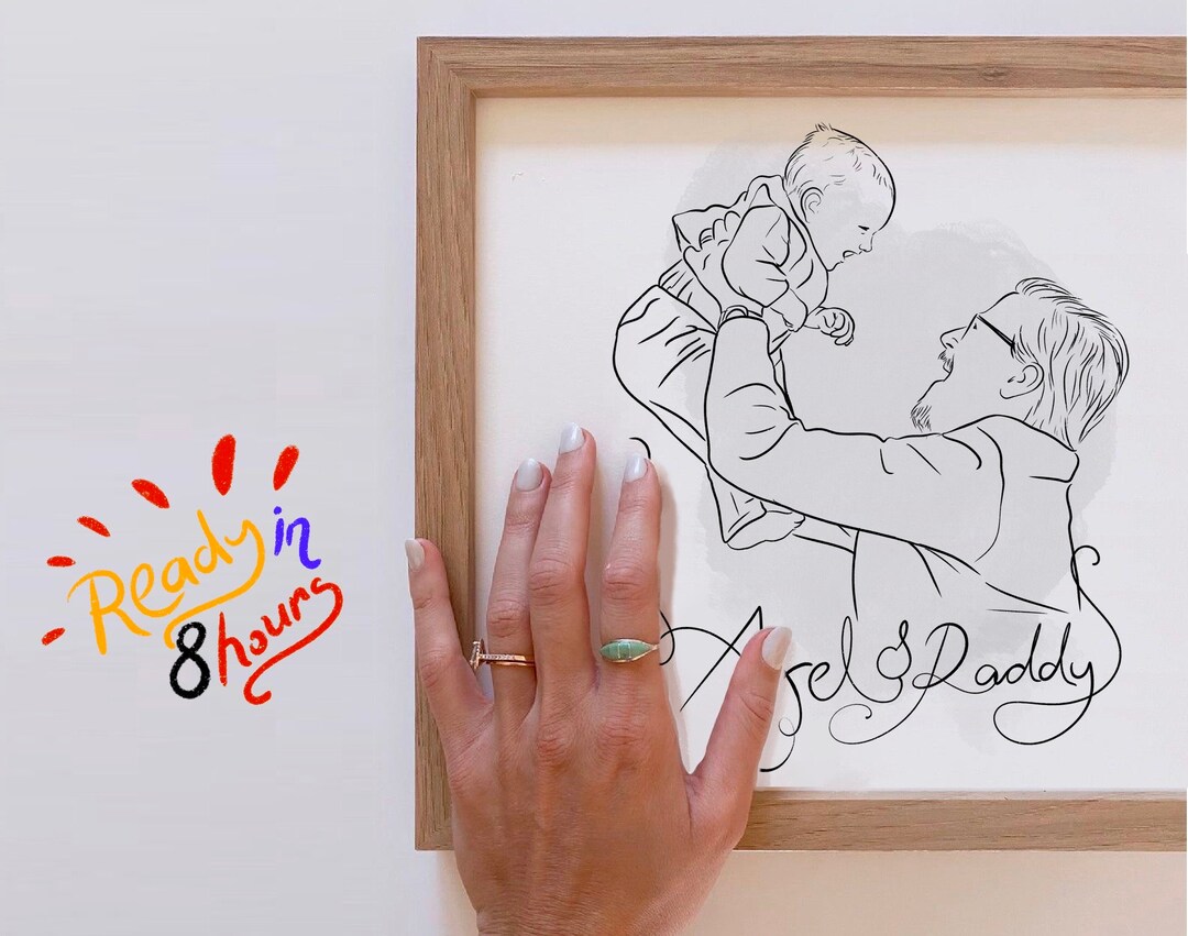 Father's Day Drawing, Dad Minimalist Drawing, Father's Day Illustration ...