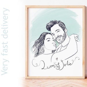 Personalized Drawing, Custom One Line Drawing, Custom Line Drawing ...