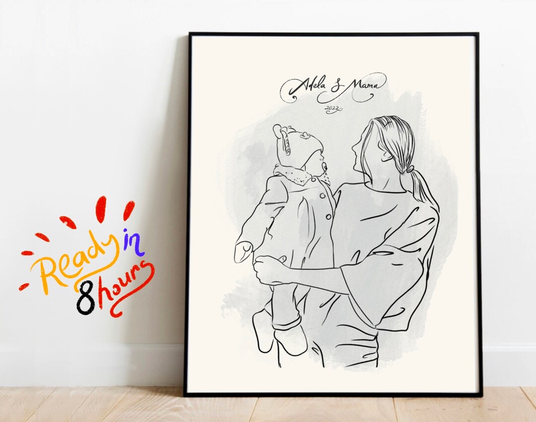 Custom Mother's Day Portrait, Custom Family Portrait, Digital Family ...