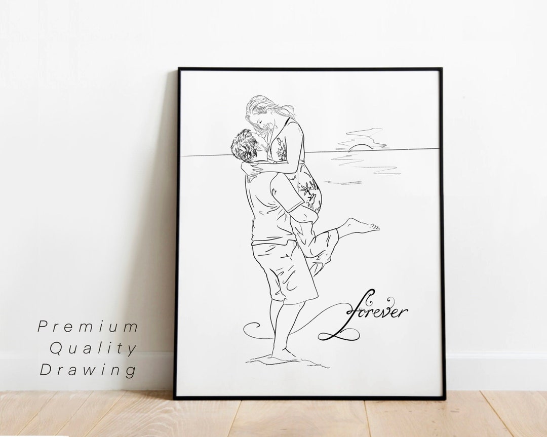 Personalized Drawing Custom One Line Drawing Custom Line - Etsy