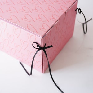 Pink Cookie Box With Ribbon | Pack of 5 | Mini Cake Boxes | Pastry ...