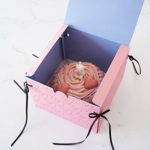 Pink Cookie Box With Ribbon | Pack of 5 | Mini Cake Boxes | Pastry ...