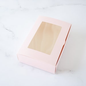 Blush Pink Cookie Box With Window | Pack of 5 | Pink Bakery Boxes ...