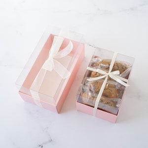 Pink Cookie Box With Clear Lid | Pack of 5 | Cookie Boxes | Pastry ...