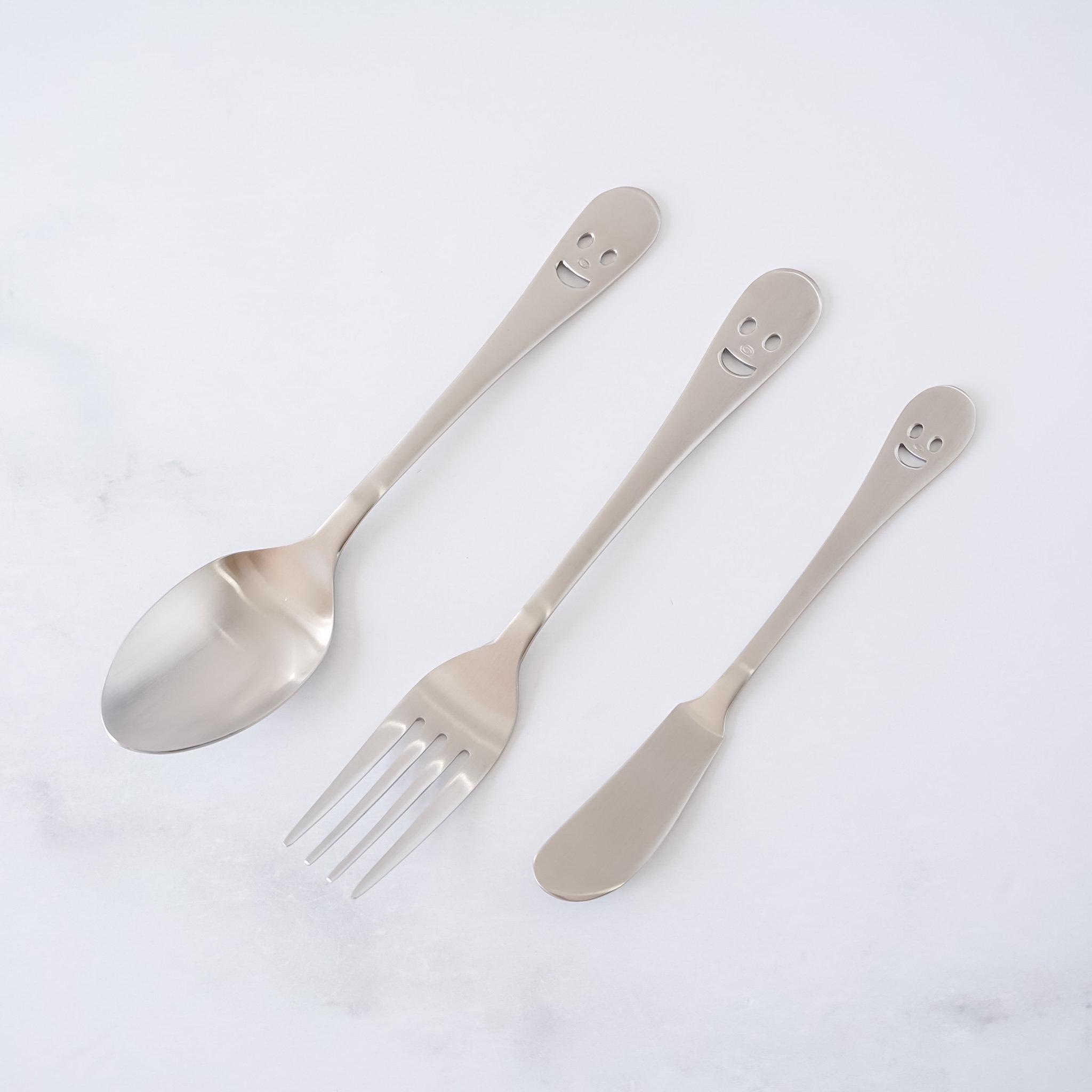 Smiley Face Cutlery | Dessert Spoon | Dessert Fork | Happy Face ...