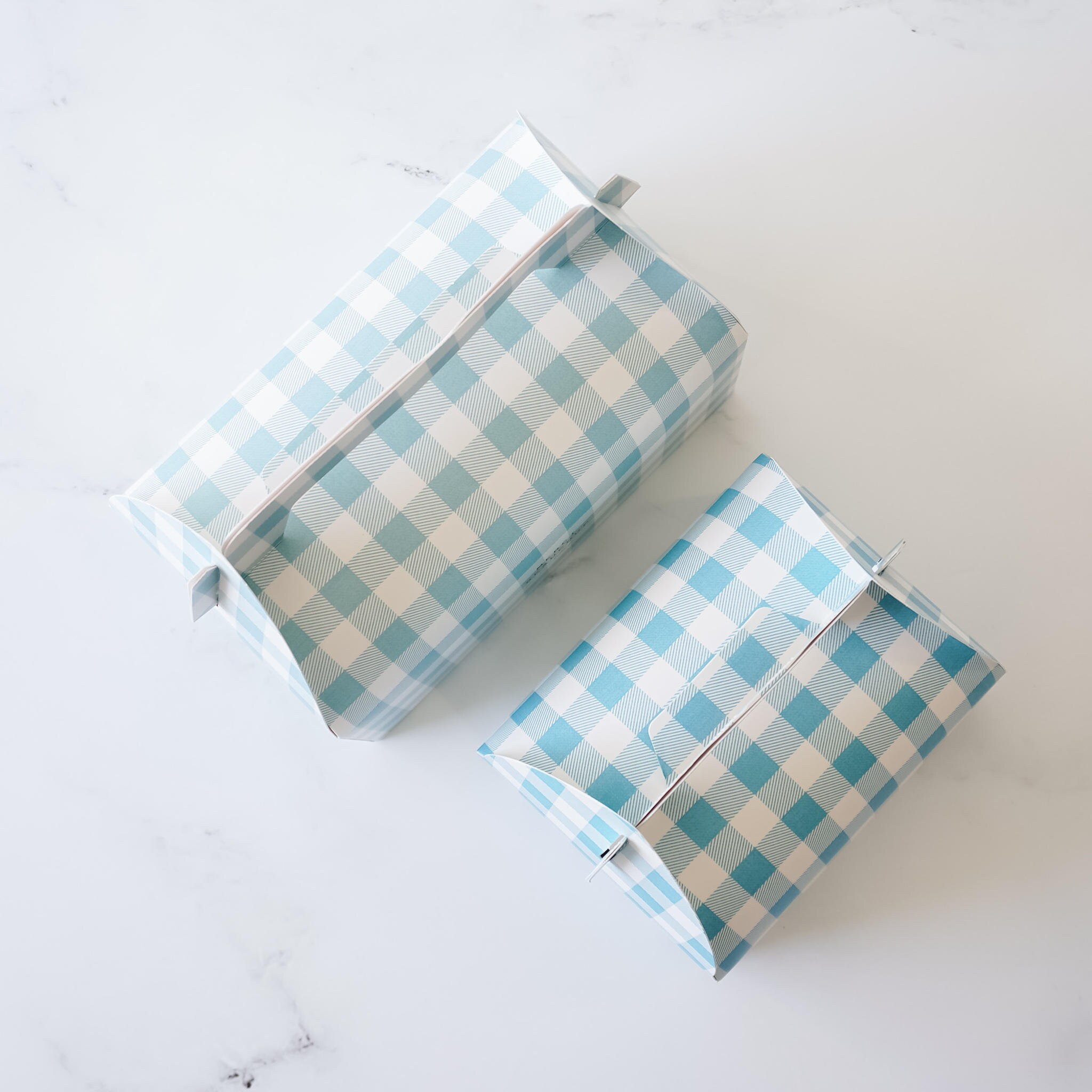 Blue Gingham Gable Boxes Pack of 5 Cookie Boxes Pastry - Etsy