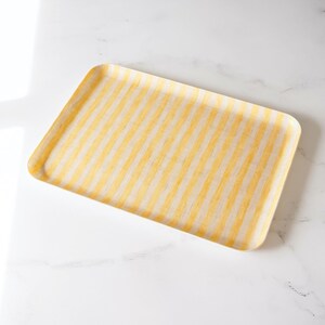 Yellow Striped Linen Coated Tray - 2 Sizes | Fog Linen Work | Serving ...