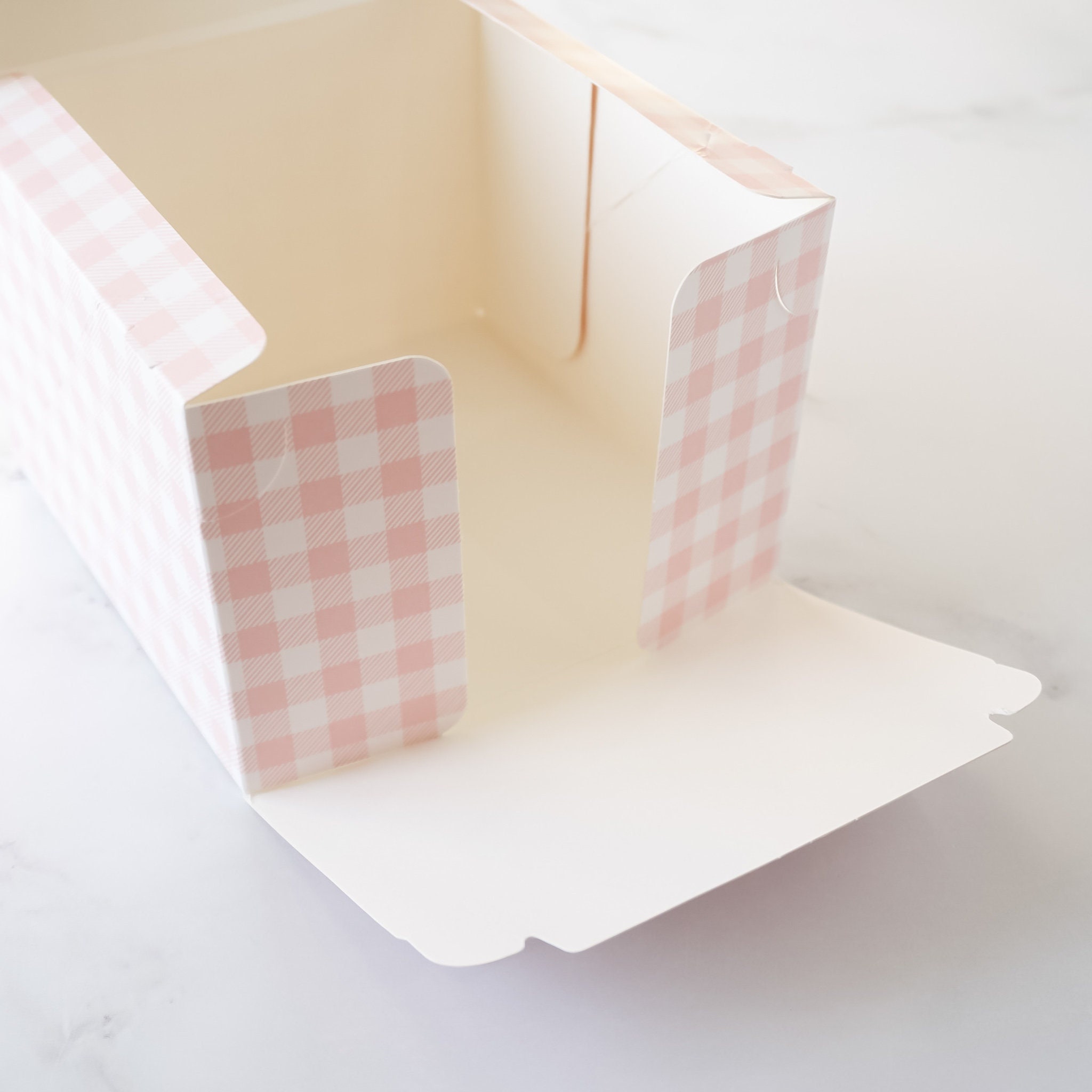 Pink Gingham Cookie Box With Window Pack of 5 Cookie Boxes Pastry Boxes ...