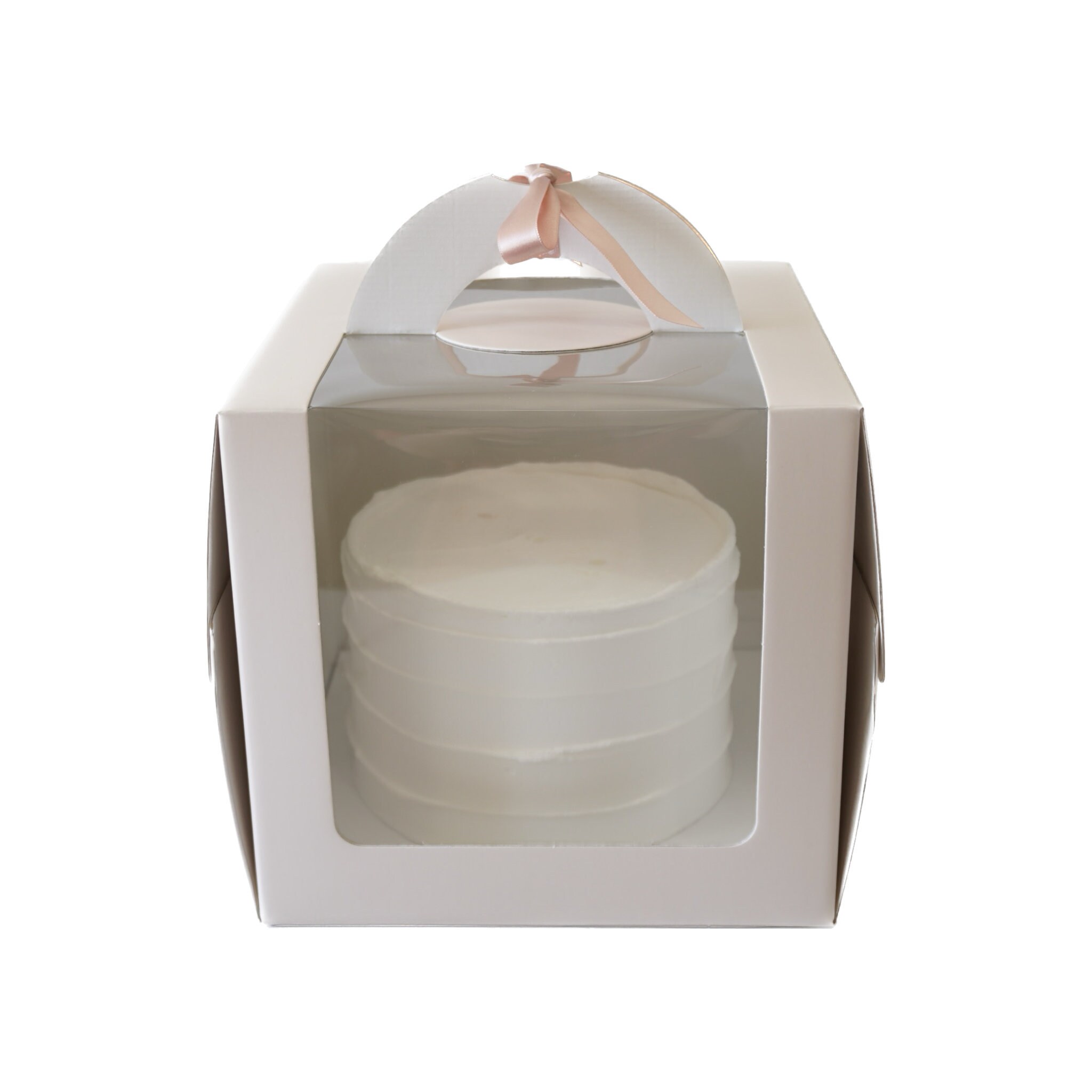Ivory Tall Cake Box With Window Pack of 5 8 1/4 X 8 1/4 X 7 7/8 Cake ...