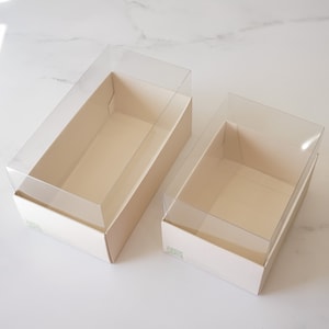 Natural Cookie Box With Clear Lid | Pack of 5 | Cookie Boxes | Pastry ...
