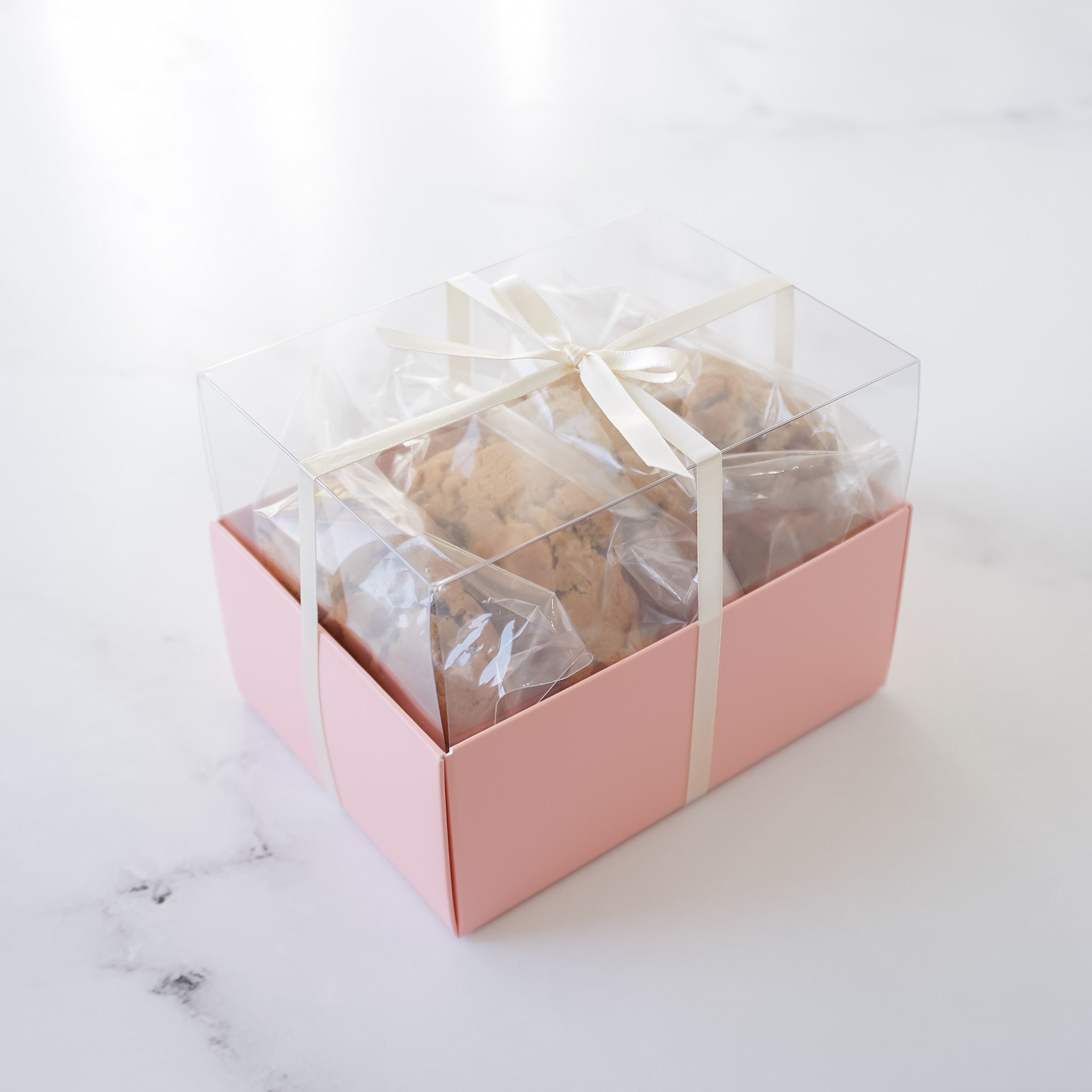 Pink Cookie Box With Clear Lid Pack of 5 Cookie Boxes Pastry Boxes ...