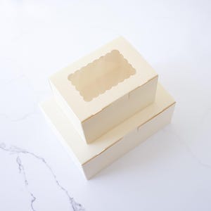 Ivory Cookie Box With Window - 2 Sizes | Pack of 5 | Macaron Boxes ...