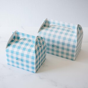 Blue Gingham Gable Boxes | Pack of 5 | Cookie Boxes | Pastry Boxes ...