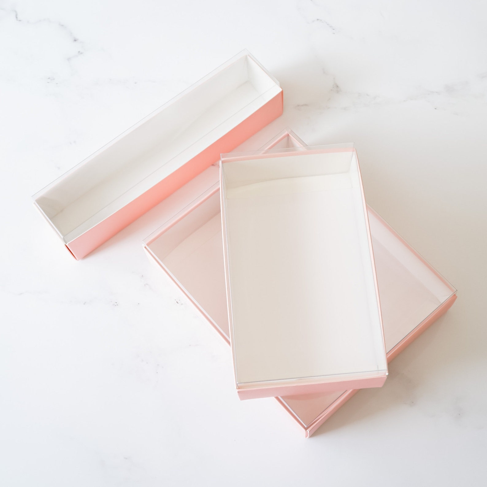 Pink Macaron Box With Clear Lid Pack of 5 Cookie Boxes - Etsy