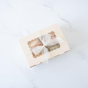 Ivory Cookie Box With Window - 2 Sizes | Pack of 5 | Macaron Boxes ...