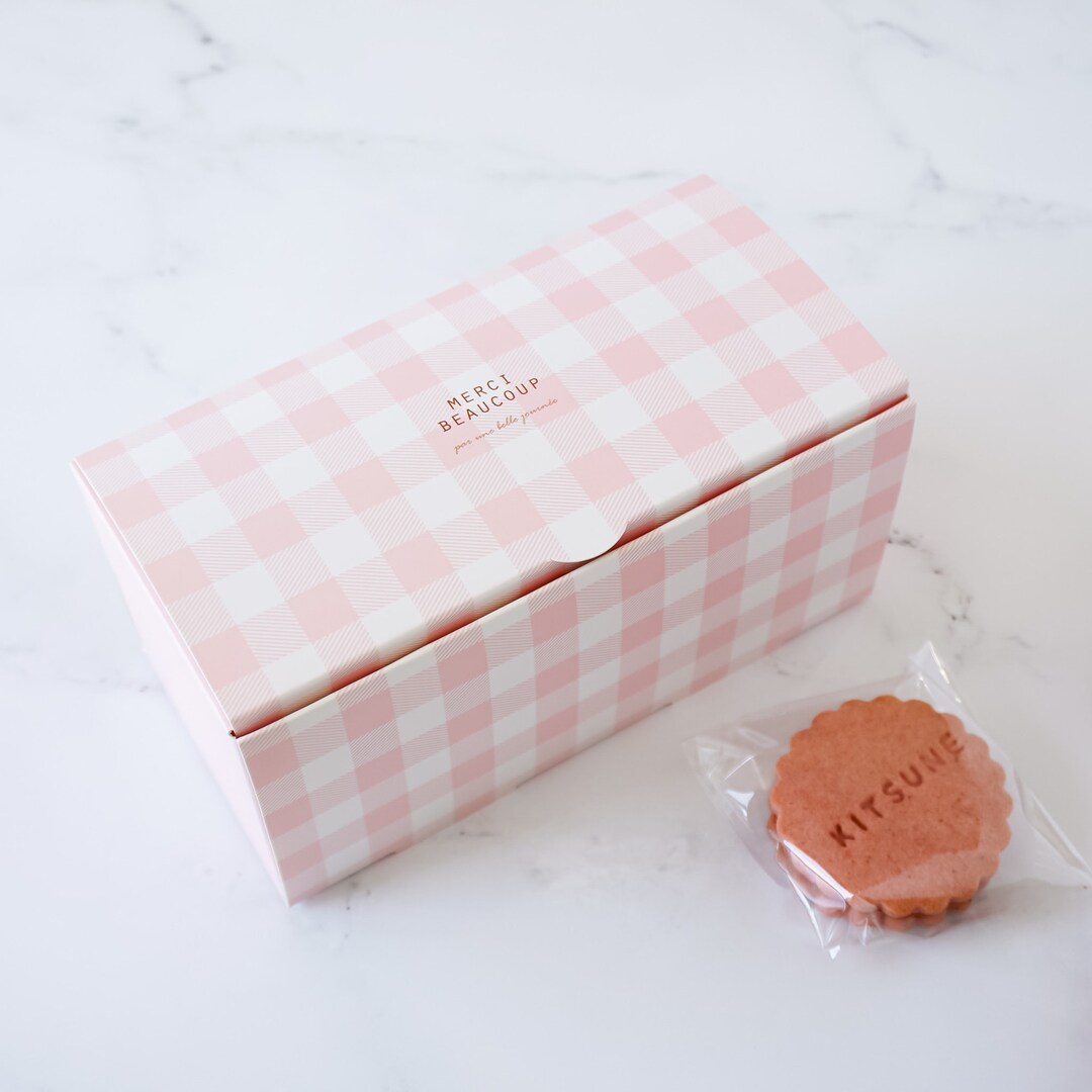 Pink Gingham Cookie Boxes | Pack of 5 | Cookie Boxes | Pastry Boxes ...