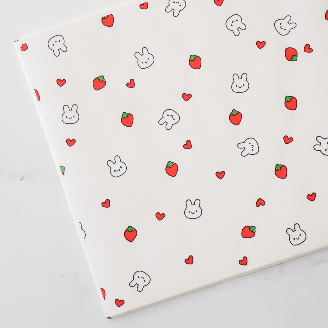 Strawberry & Bunny Deli Paper Mini 50 Sheets 7 X 6 - Etsy