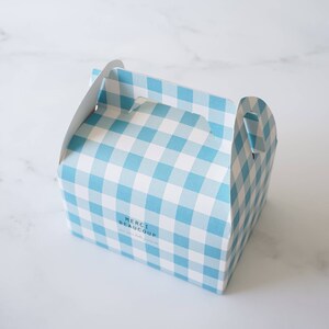 Blue Gingham Gable Boxes | Pack of 5 | Cookie Boxes | Pastry Boxes ...